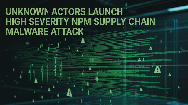 Unknown Actors Launch High Severity NPM Supply Chain Malware Attack